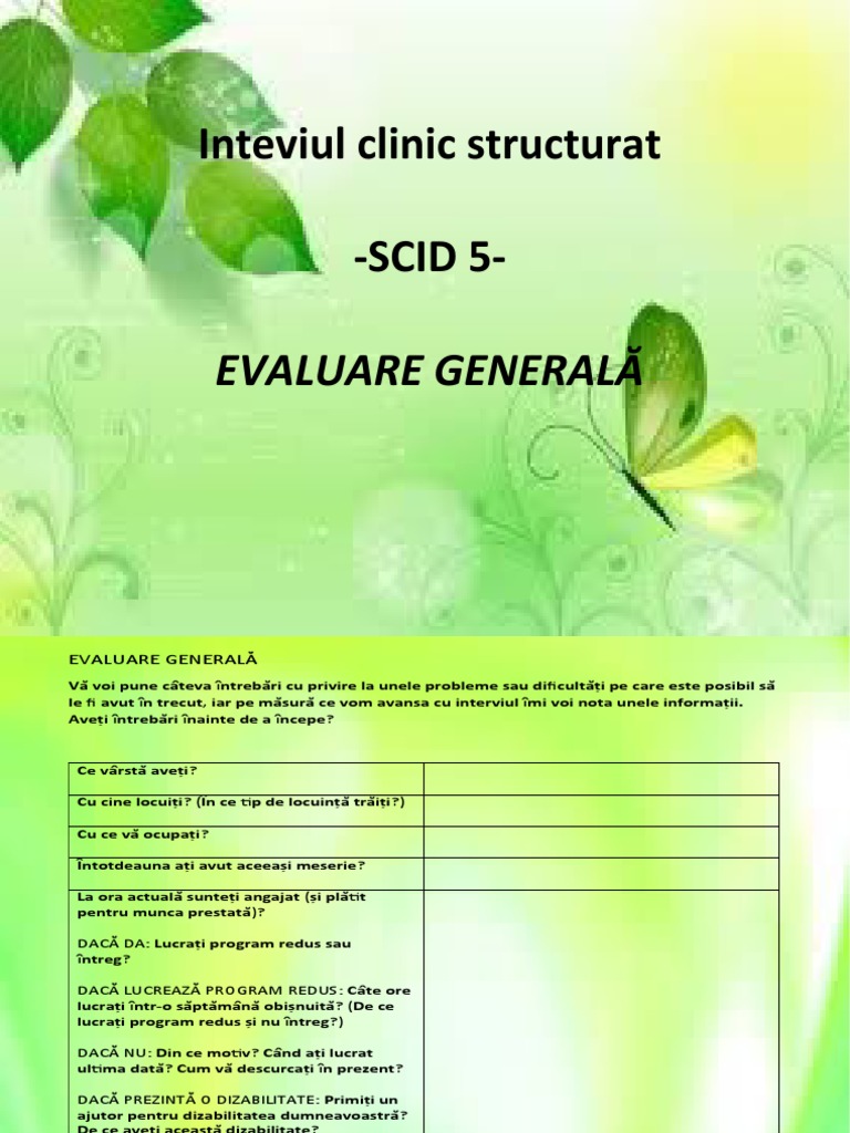 Interviul Clinic Structurat - SCID 5 | PDF