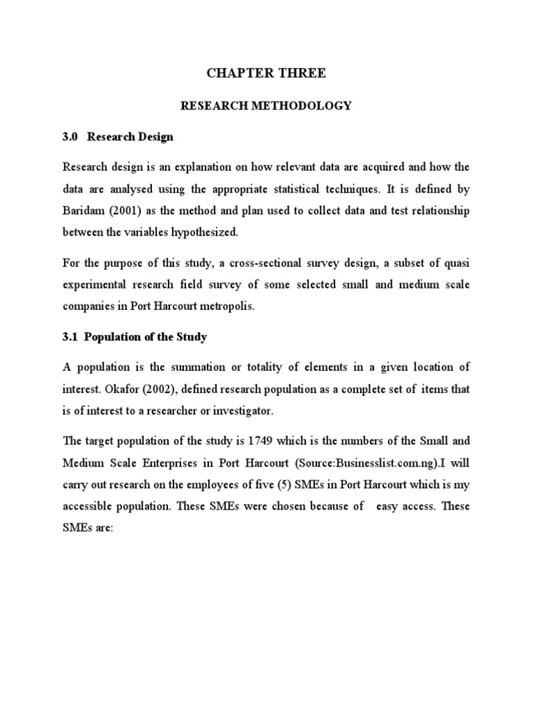 Chapter Three: Research Methodology 3.0 Research Design | Download Free ...