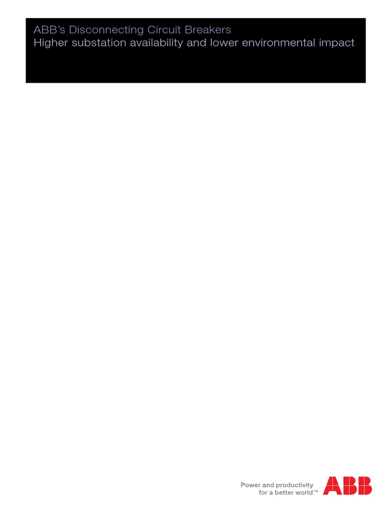 ABBs Disconnecting Circuit Breakers | PDF | Electrical Substation | Nature