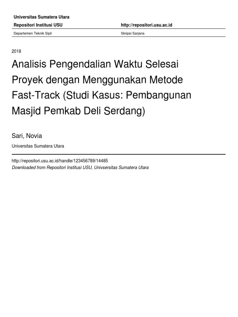 Analisis Waktu Proyek Fast-Track | PDF