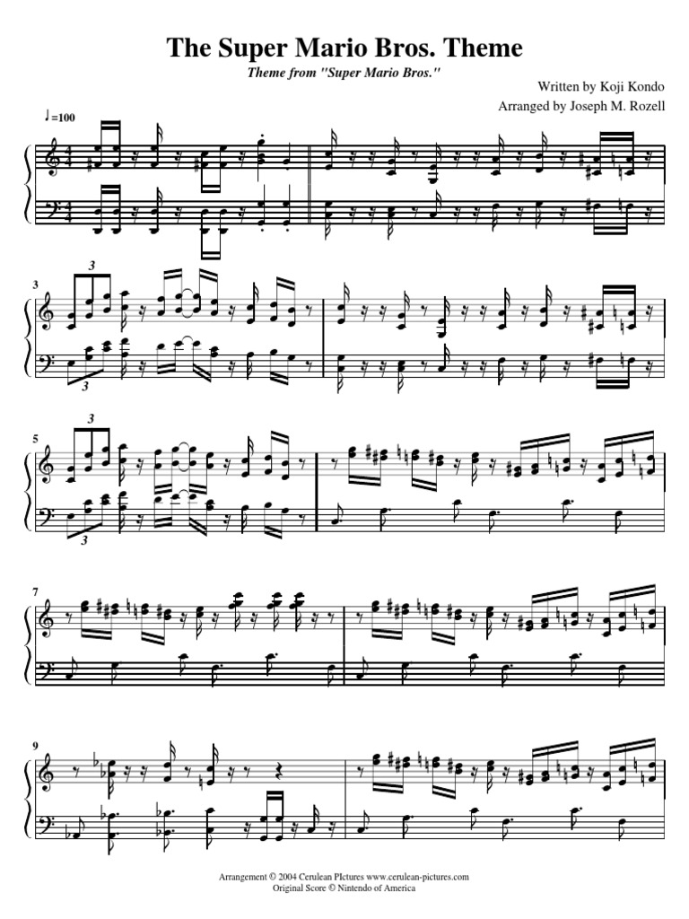 Theme - Super Mario | PDF | Works | Video Game Development