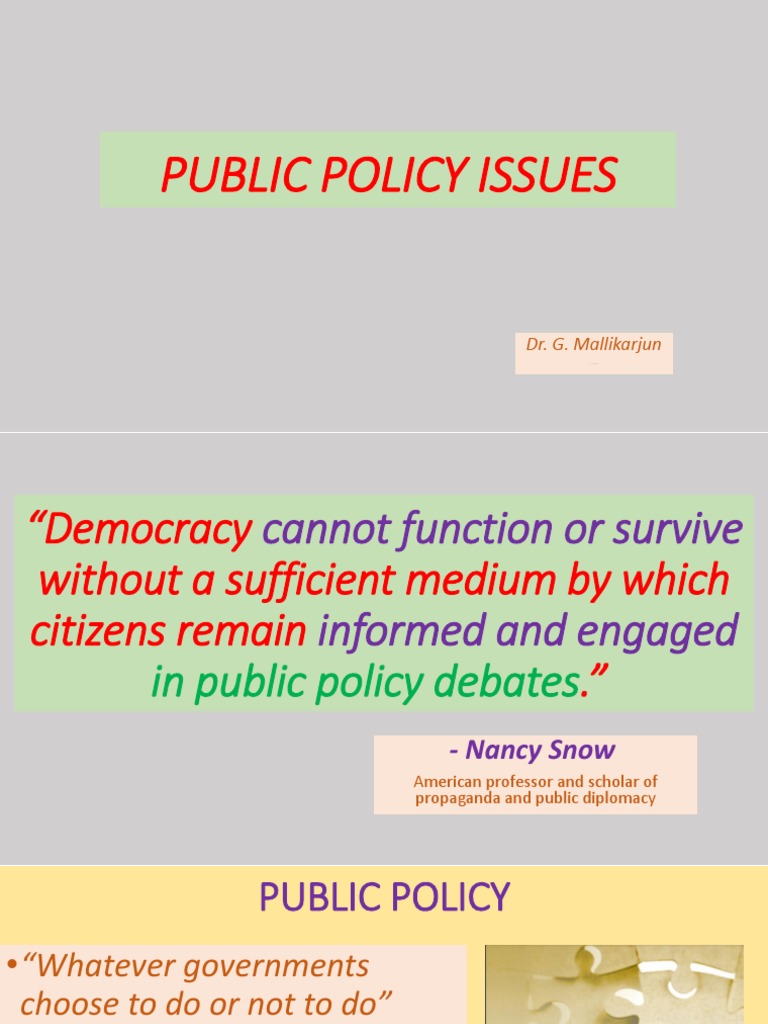 Public Policy Issues For Research | PDF | Policy | Institution