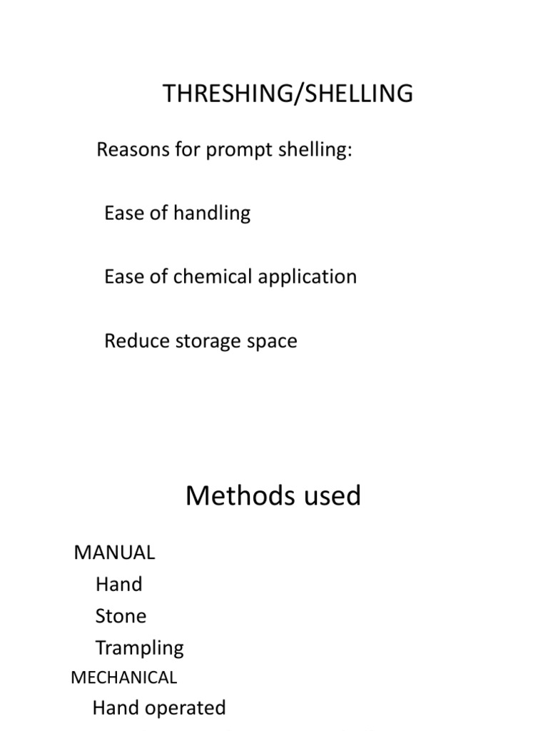 5c. Threshing, Cleaning and Grading | PDF | Rice | Maize