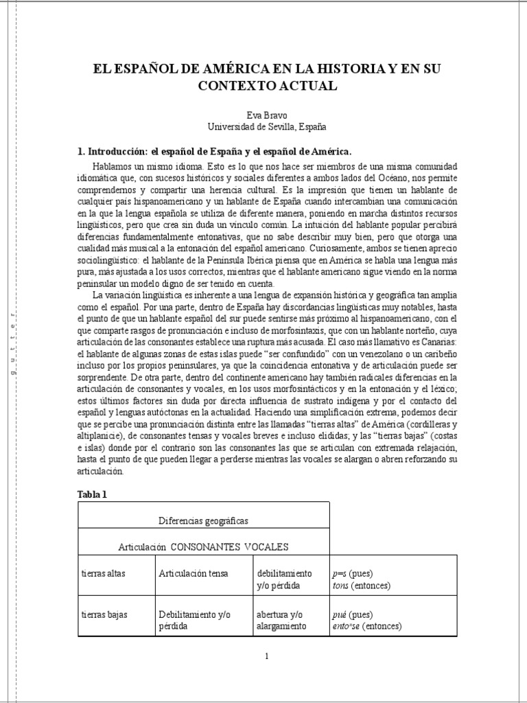 El Espanol de America en Su Historia y e | PDF | Lengua española | España