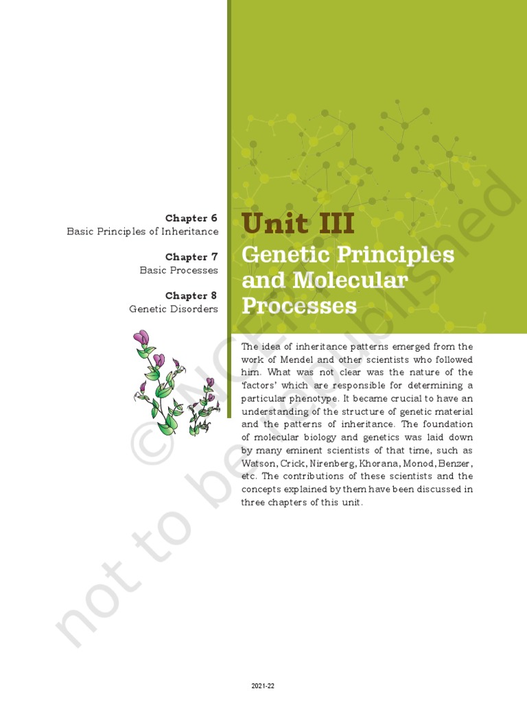 Unit Iii Genetic Principles And Molecular Processes Pdf Dominance