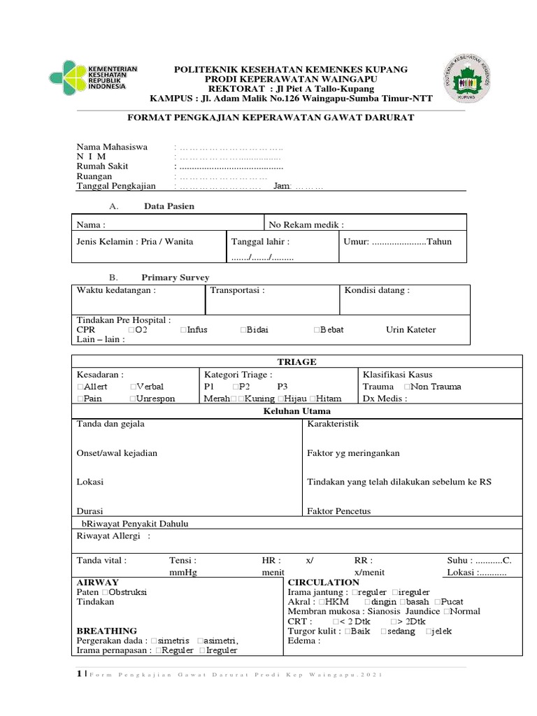 Format Gadar. PKK 2021 | PDF