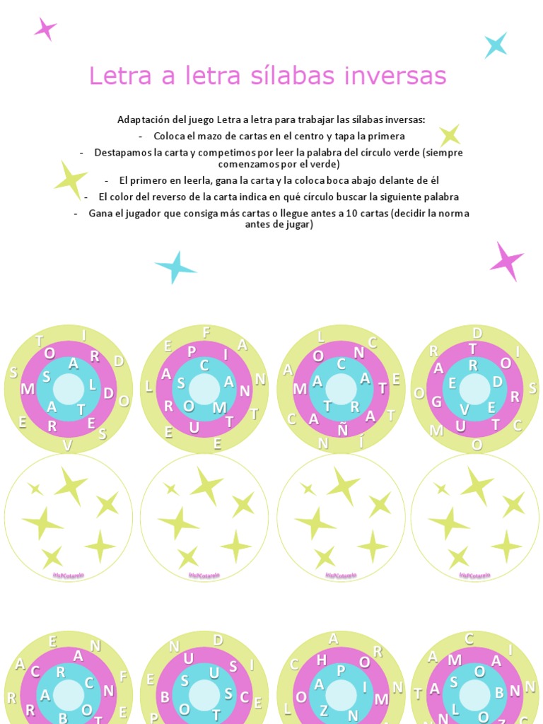 Letra A Letra Inversas | PDF | Juegos de cartas | Bienes de consumo