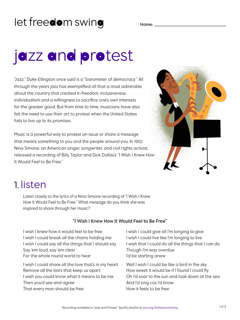 Jazz and Civil Rights - Protest Classroom Activity | PDF | Jazz
