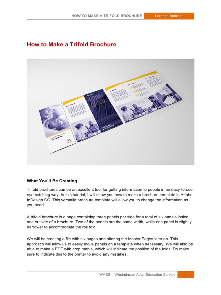 Create a Trifold Brochure in InDesign | PDF | Icon (Computing) | Printing