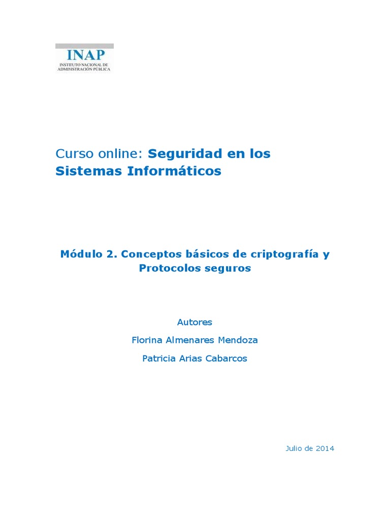 Modulo2 SeguridadSistemasInformaticos | PDF | Clave (criptografía) | Criptografía
