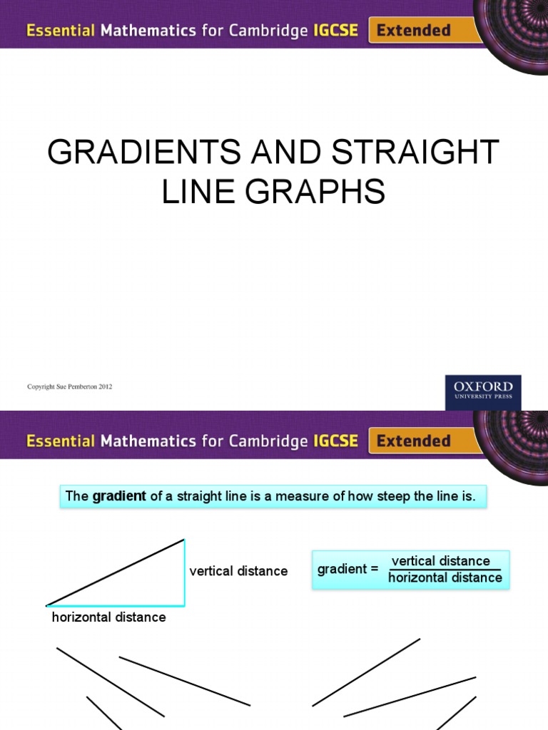 Gradients and Straight Line Graphs | PDF | Mathematical Relations ...