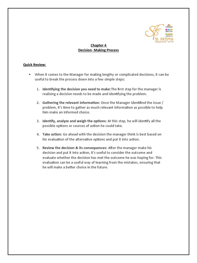 Decision-Making Worksheet | PDF | Decision Making | Rationality