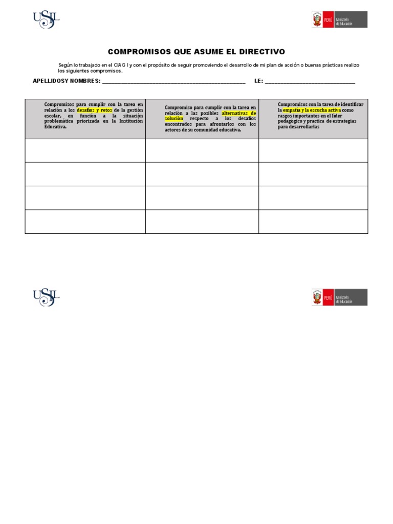 Cuadro de Compromisos y Acuerdos | PDF