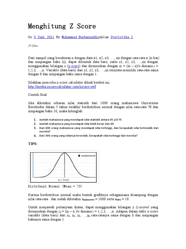 Menghitung Z Score | PDF