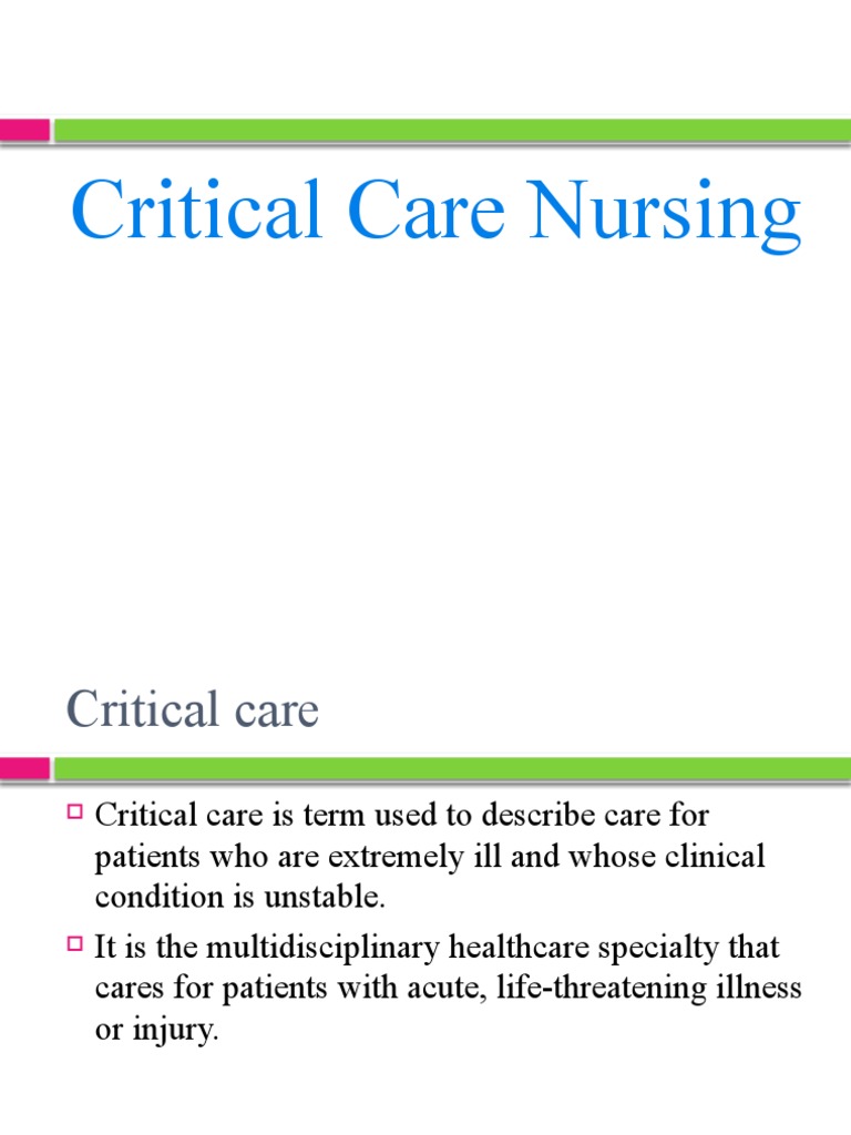 Critical Care Nursing: A Guide to Caring for Critically Ill Patients ...