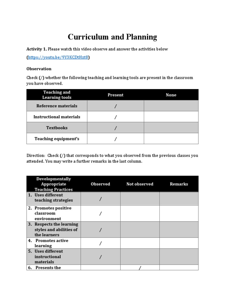 Curriculum and Planning | PDF | Learning | Teachers