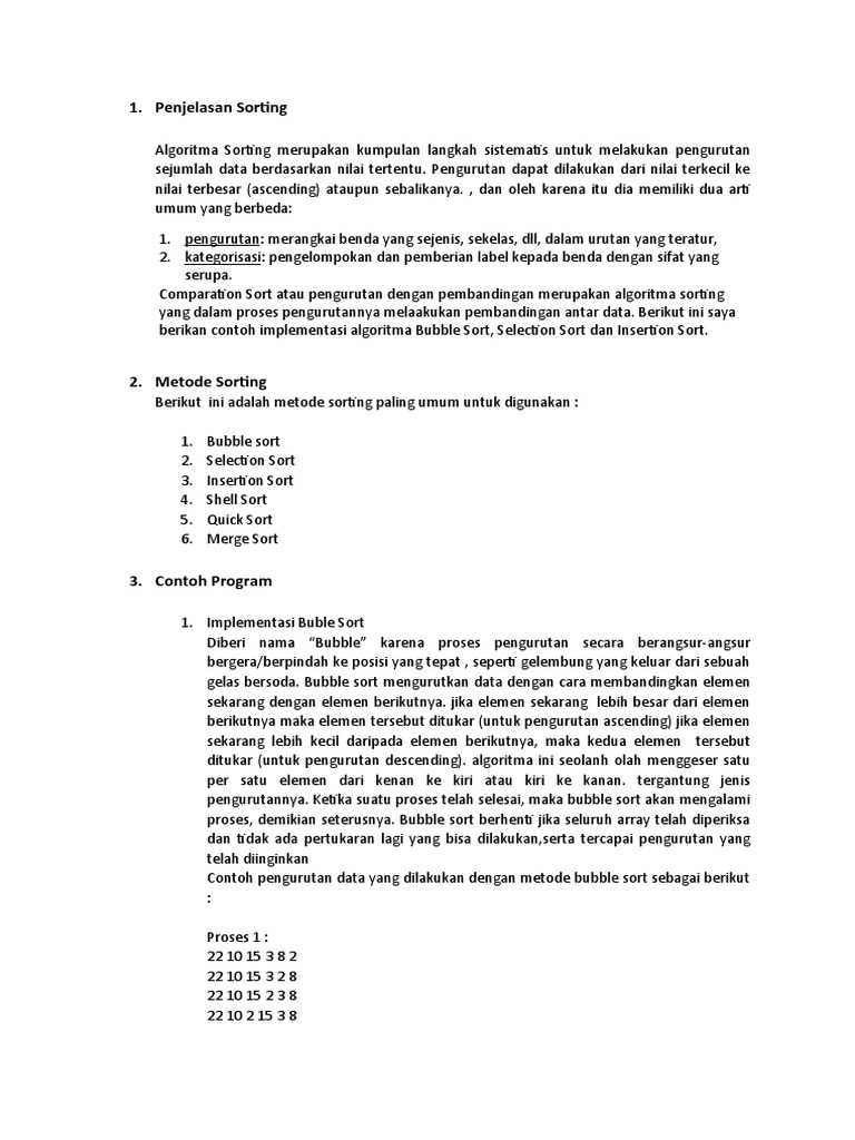Penjelasan Sorting | PDF