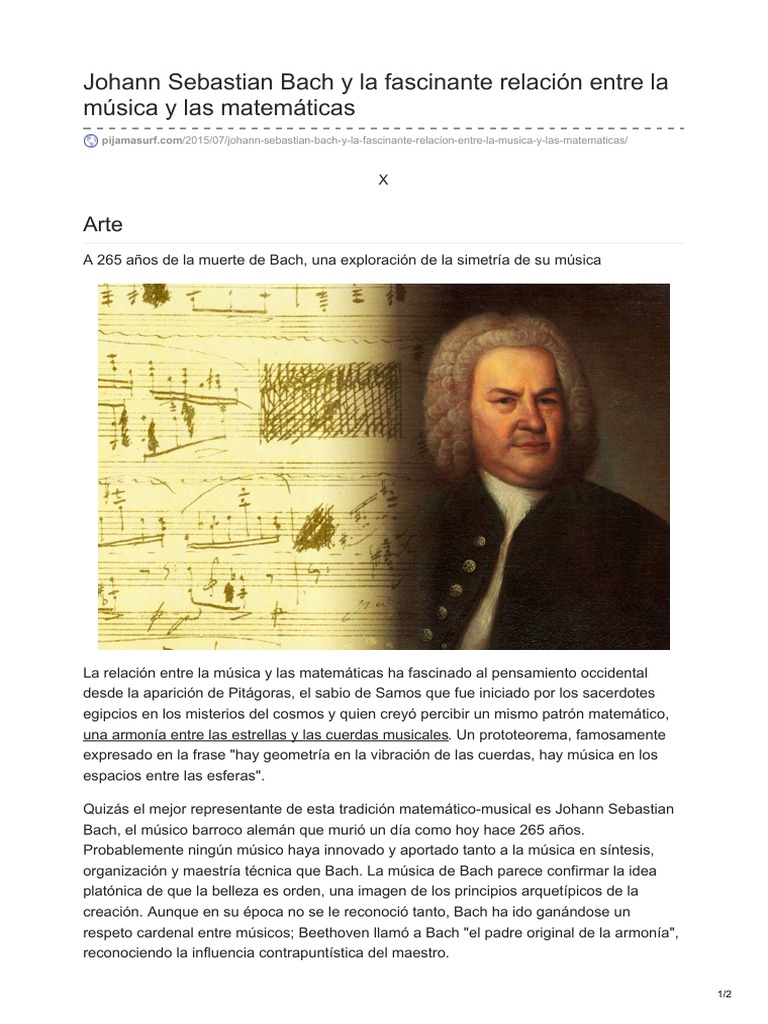 Johann Sebastian Bach y La Fascinante Relación Entre La Música y Las ...