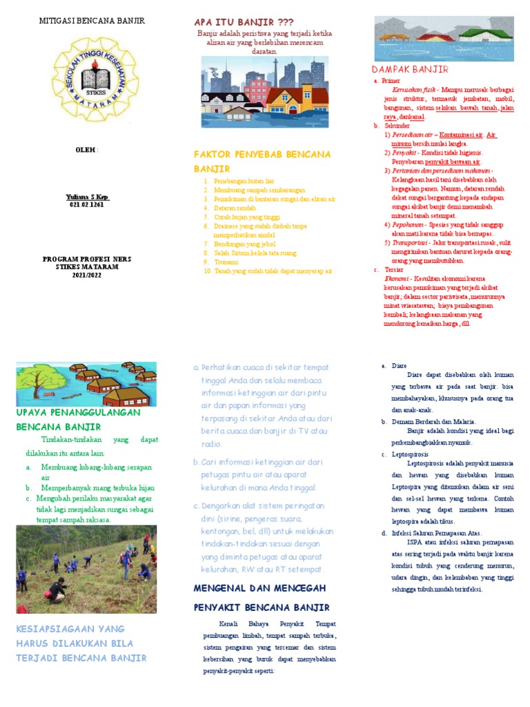 Leaflet Mitigasi Bencana Banjir | PDF