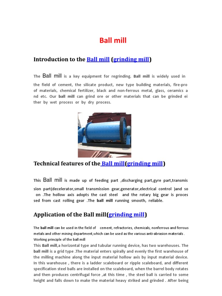 Ball Mill | PDF | Mill (Grinding) | Manufactured Goods