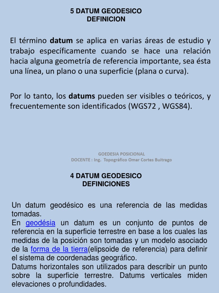 Introducción a Datums Geodésicos | PDF | Geodesia | Geografía