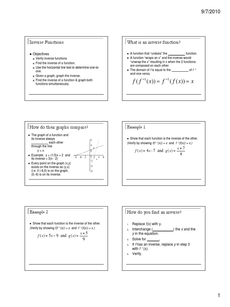 1.8 Inverse Functions Edit | PDF | Function (Mathematics) | Analysis