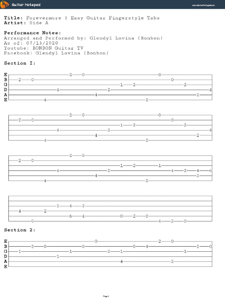 Forevermore Tabs | PDF