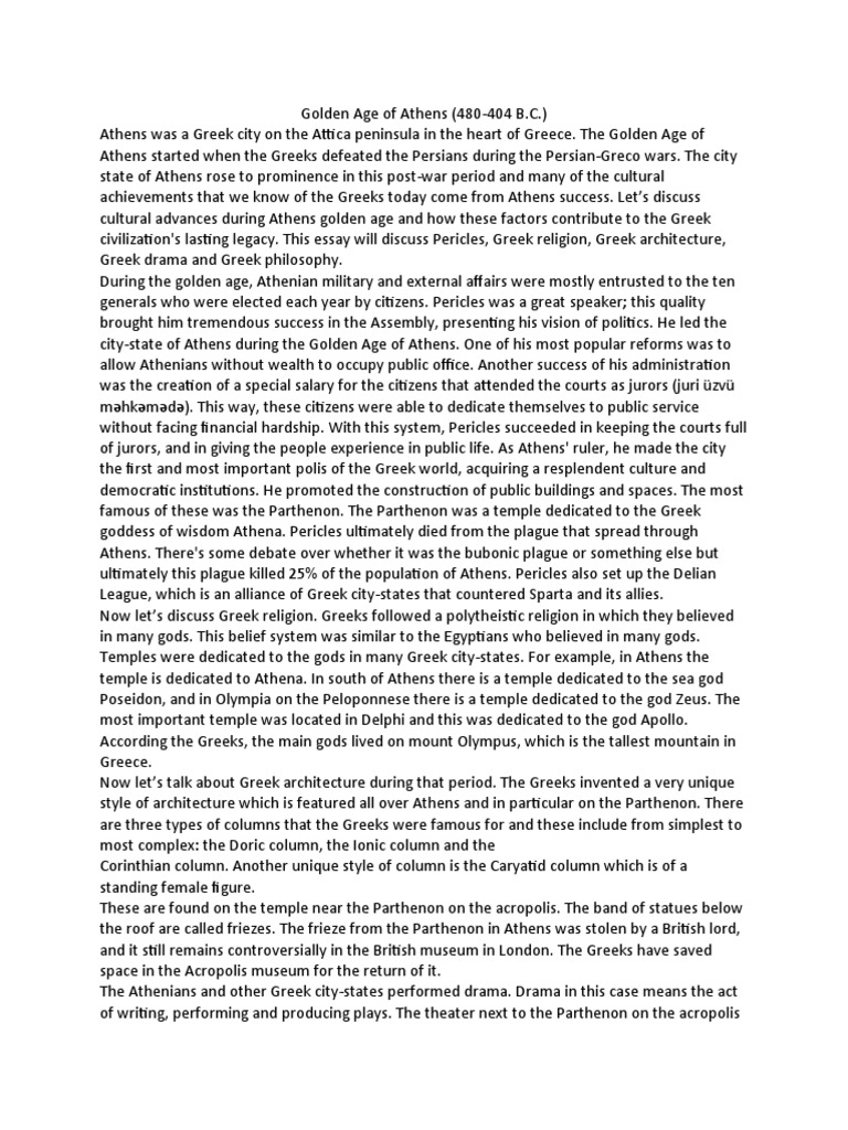 Golden Age of Athens | PDF | Athens | Classical Antiquity