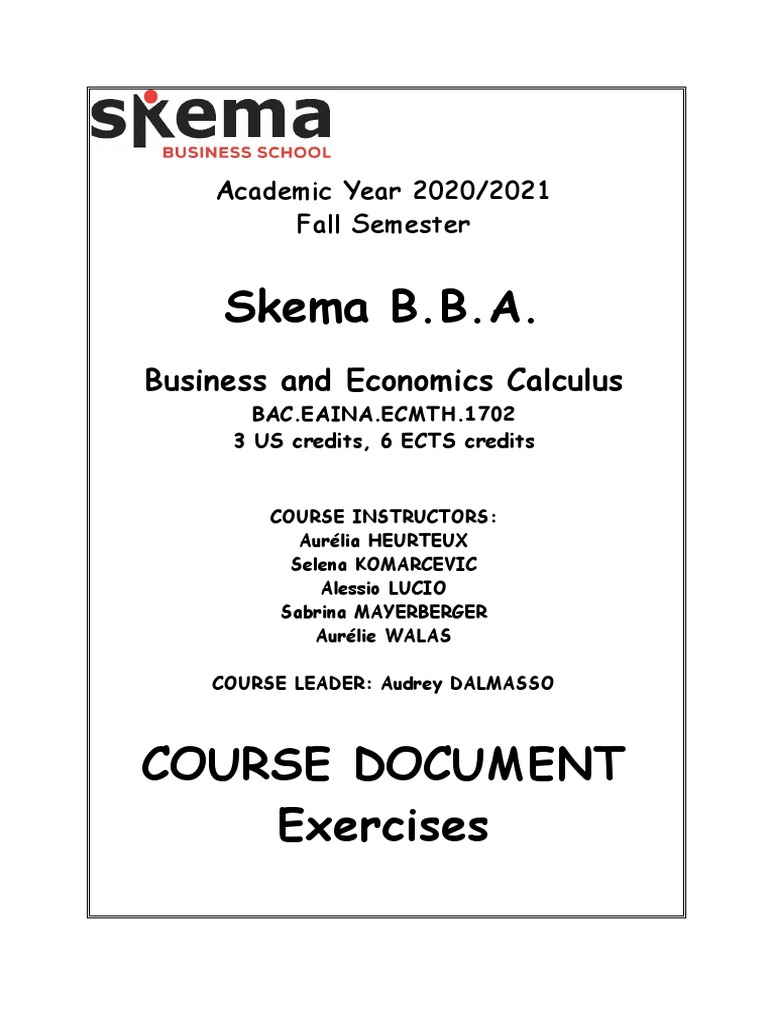 Booklet Exercises Students Fall 2020 (1) Bec | Download Free PDF ...