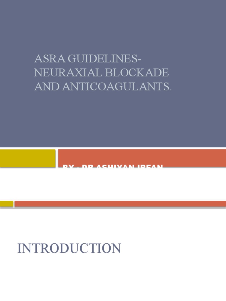 ASRA Guidelines For CNB | PDF | Platelet | Aspirin