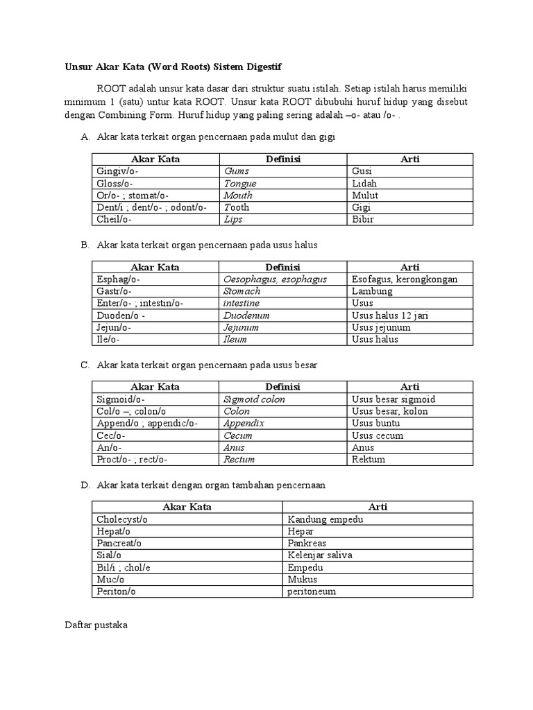 Unsur Akar Kata (Root) | PDF