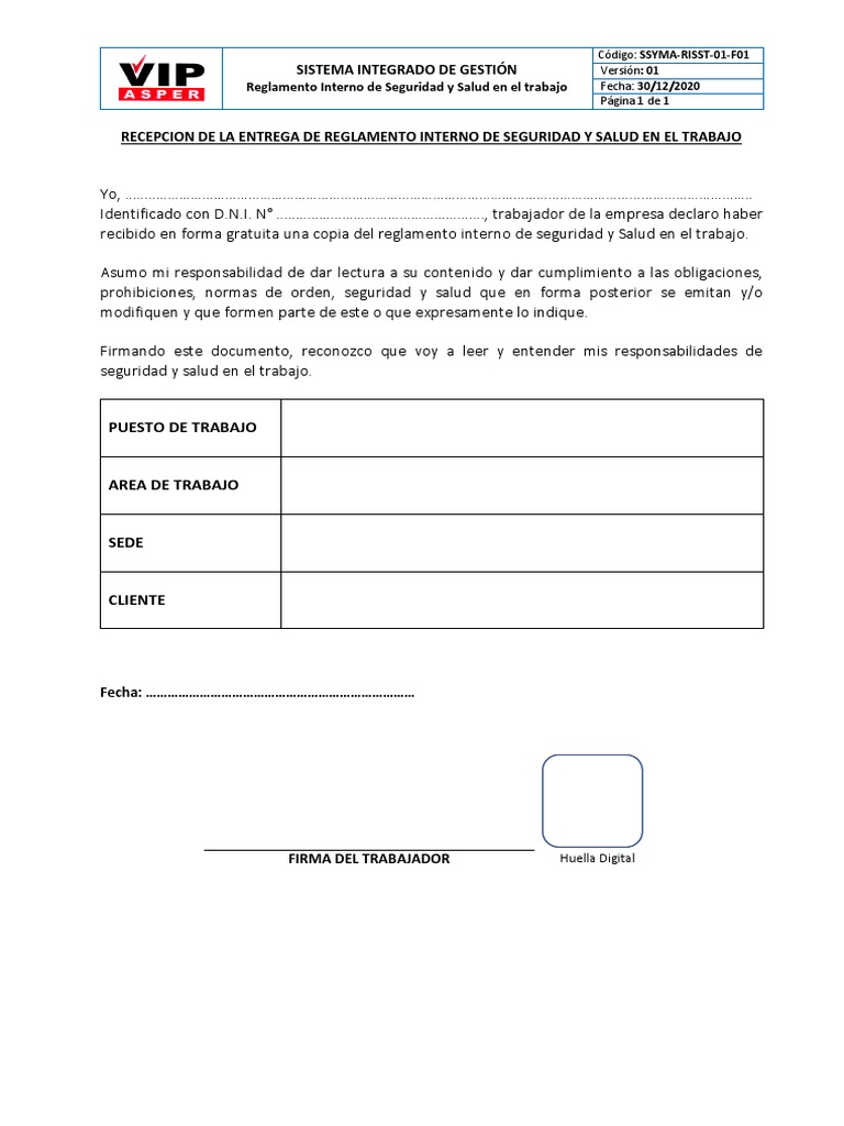 2 Constancia de Entrega Del RISST VIP ASPER S.a.C. | PDF | Finanzas y dinero