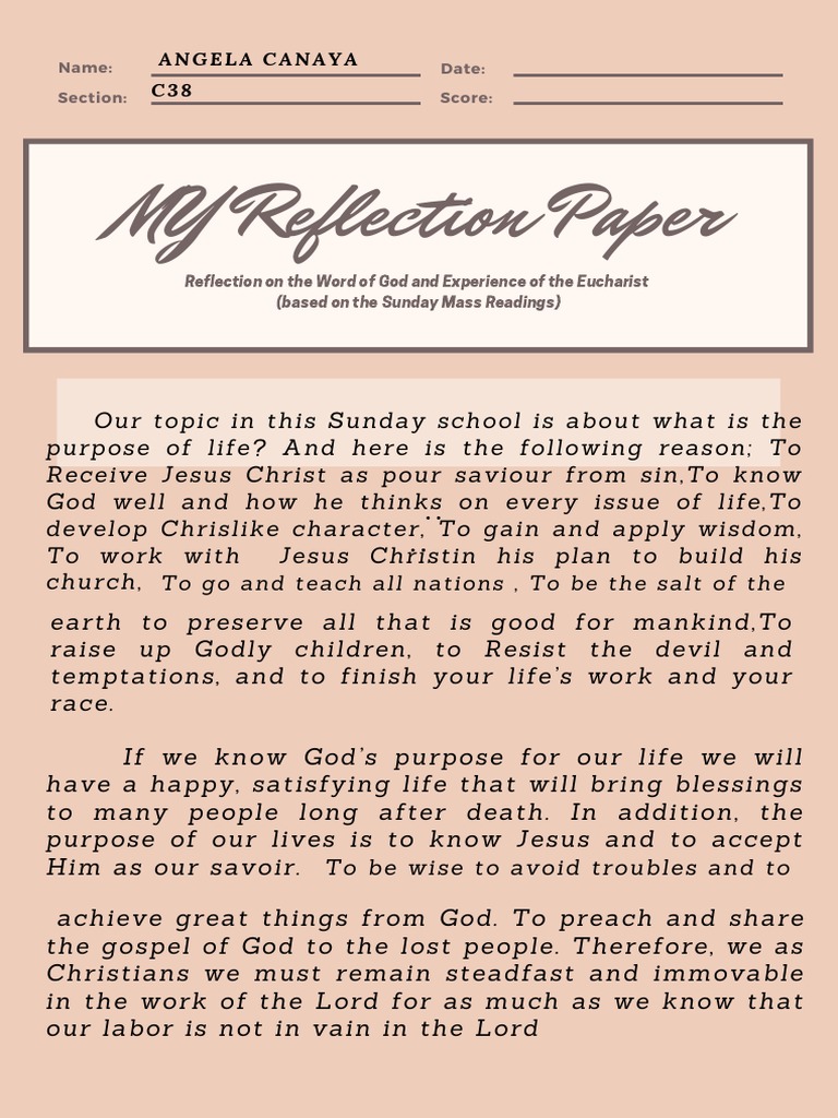 Brown Tan Reflection Writing Prompt Worksheet | PDF