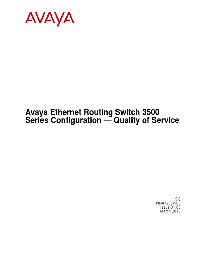 Avaya Ethernet Routing Switch 3500 Series Configuration - Quality of ...