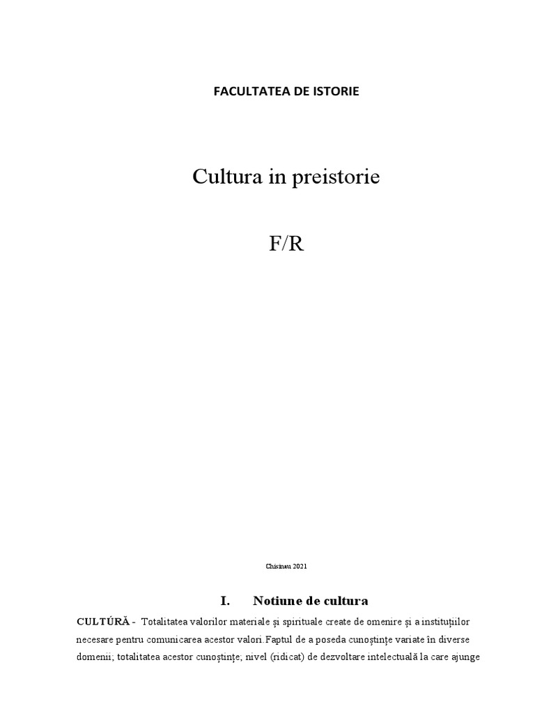 Cultura in Preistorie | PDF