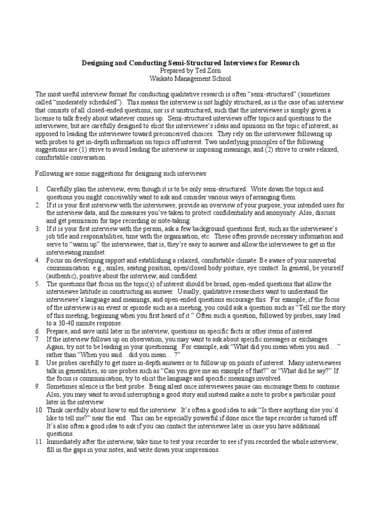 Interview Guidelines | Download Free PDF | Interview | Question