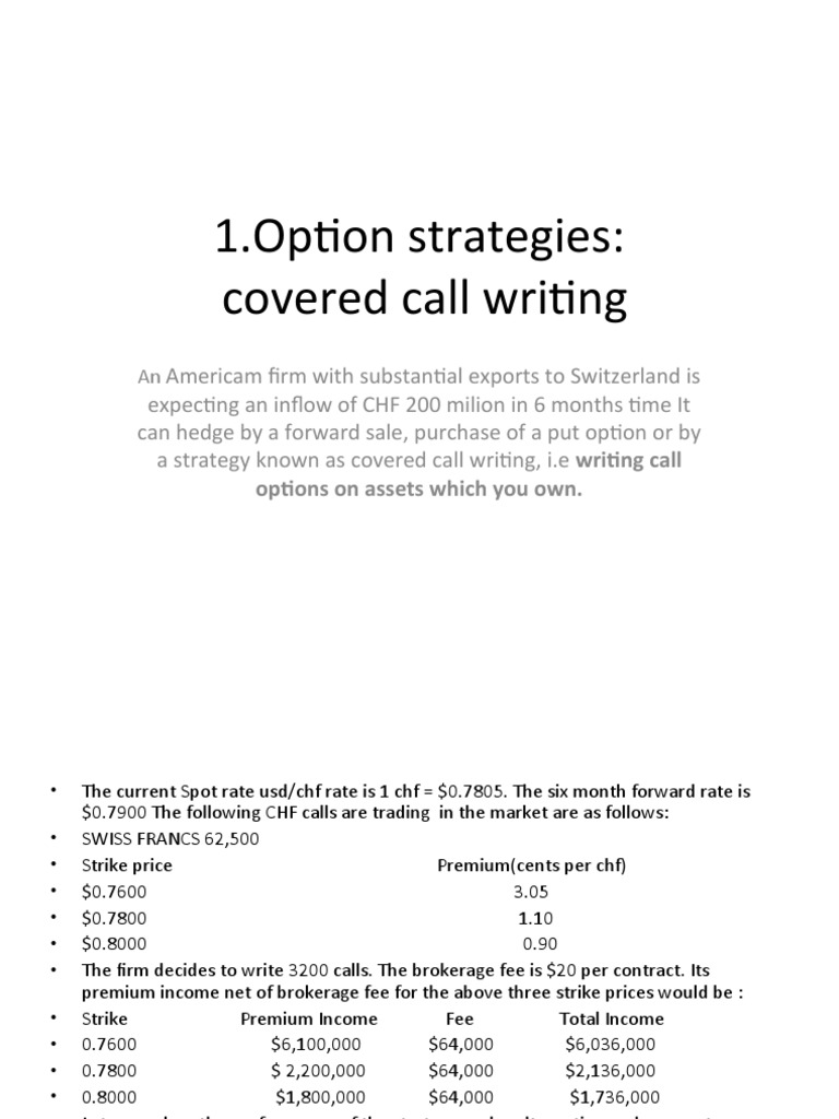 1.option Strategies: Covered Call Writing: Options On Assets Which You ...