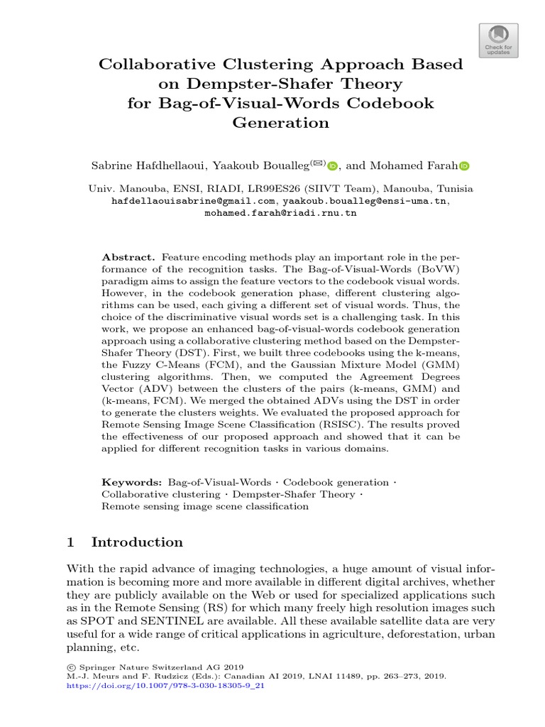 Collaborative Clustering Approach Based On Dempster-Shafer Theory For Bag-of-Visual-Words ...