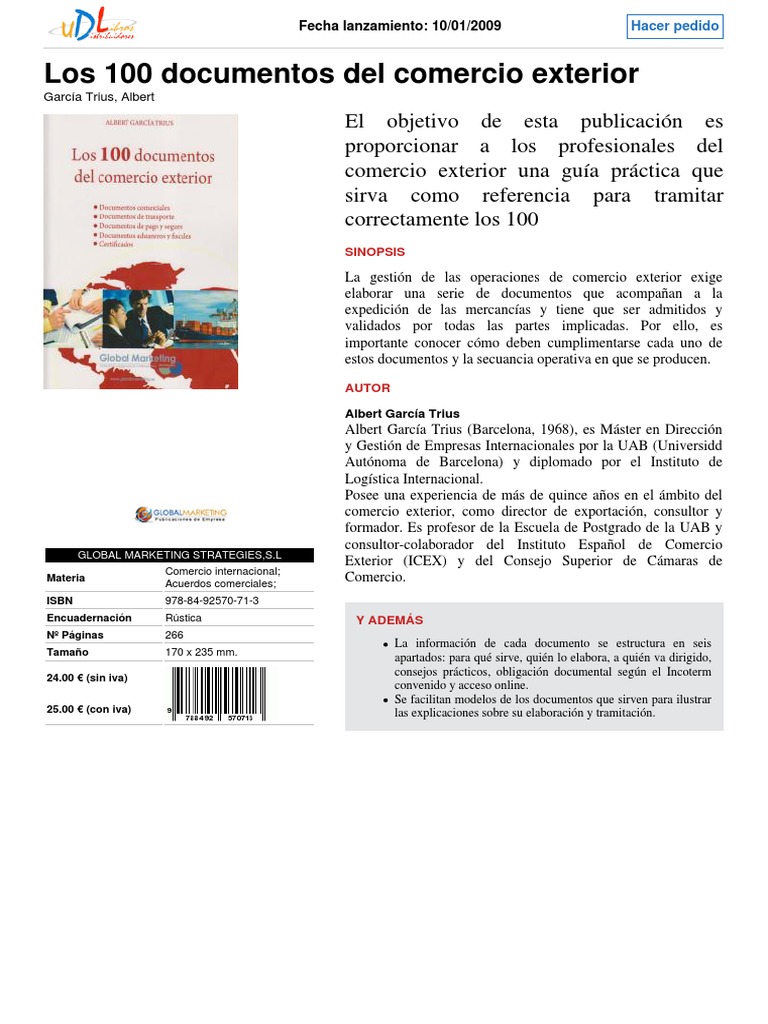 Los 100 Documentos Del Comercio Exterior | PDF | El comercio ...