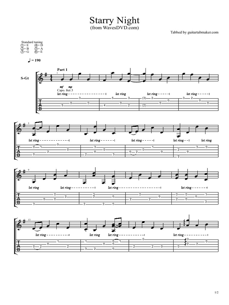 Starry Night (From WavesDVD - Com) - Sample | PDF | Musical Instruments ...