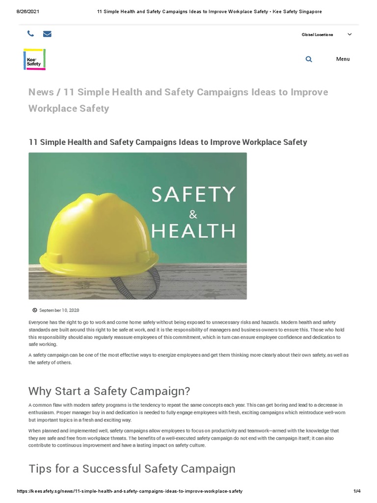 11 Simple Health and Safety Campaigns Ideas To Improve Workplace Safety ...