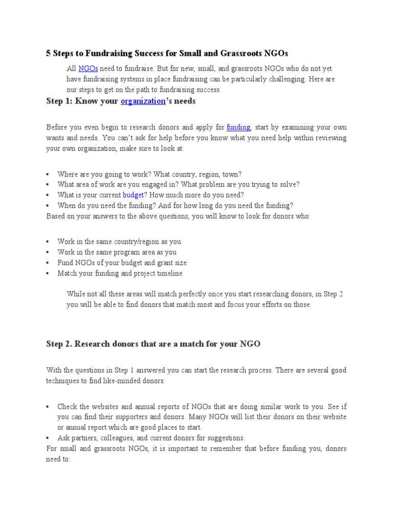 Fundraising Strategies For Ngo S Lecture 3 And 4 Pdf Non