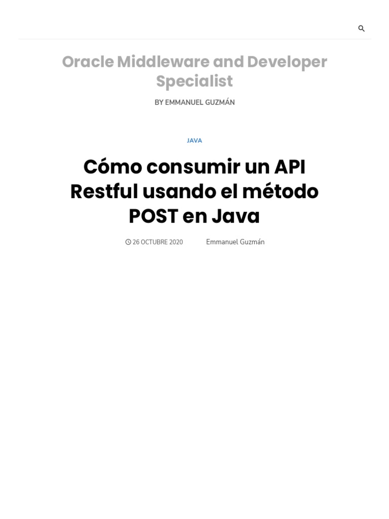 Cómo Consumir Un API Restful Usando El Método POST en Java | PDF | Java ...