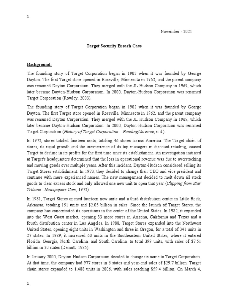 Target Security Breach MMG 715 | PDF | Target Corporation | Computer ...