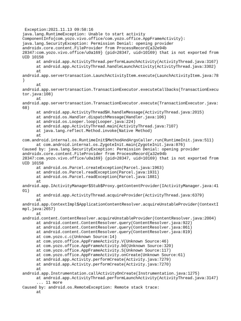 Yozo Log | PDF | Android (Operating System) | Java (Programming Language)