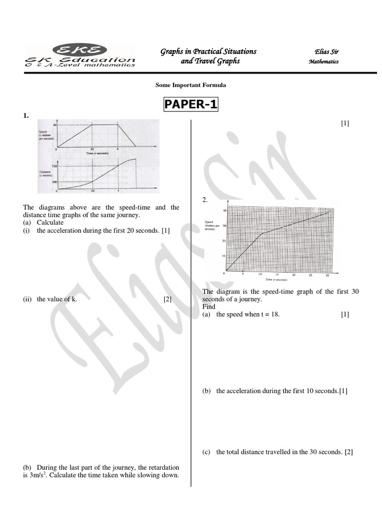 Topic - 8 Graphs in Practical Situations and Travel Graphs | PDF ...