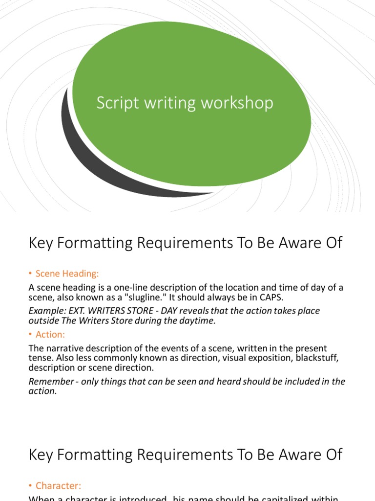 Script Writing Workshop | PDF