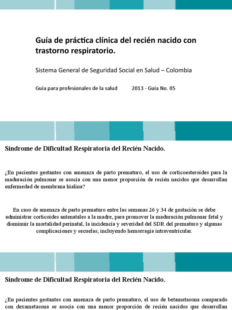 Guía SDR recién nacido prematuro | PDF | Parto prematuro | Enfermedades y trastornos humanos