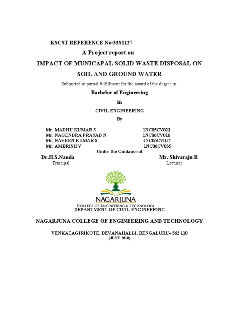 KSCST Final Report | PDF | Magnesium | Soil