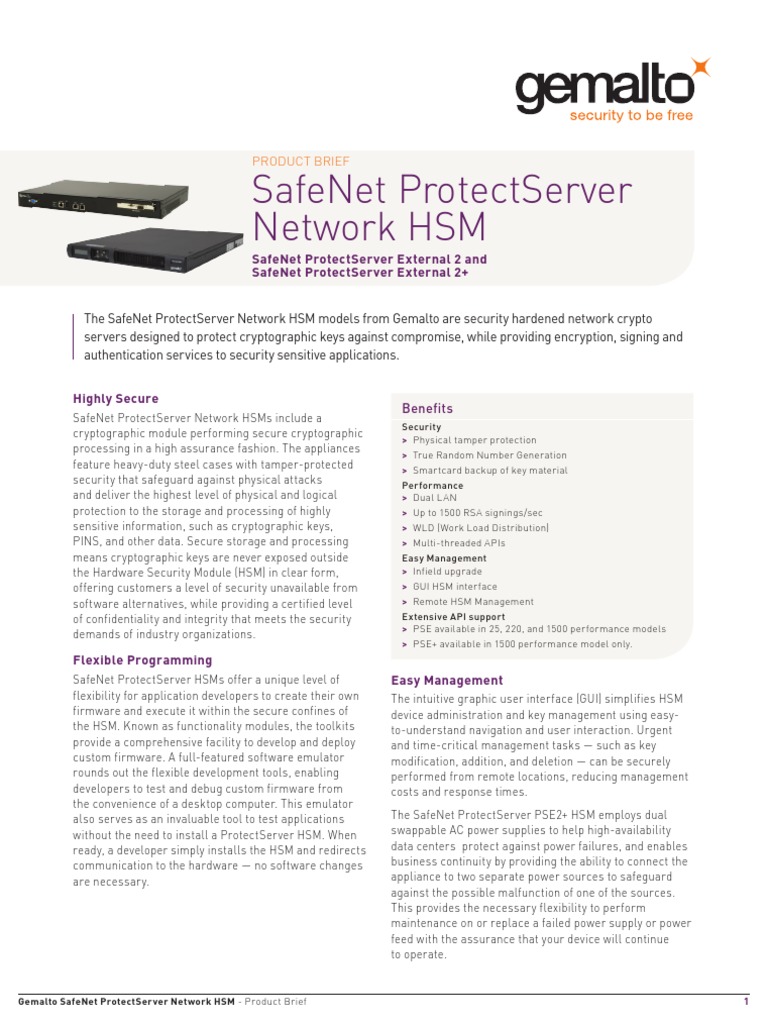 Safenet Protectserver Network HSM | PDF | Cryptography | Information ...